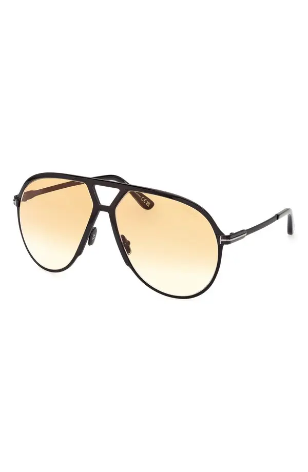 Tom Ford Xavier 64mm Gradient Oversized Pilot Sunglasses - Black